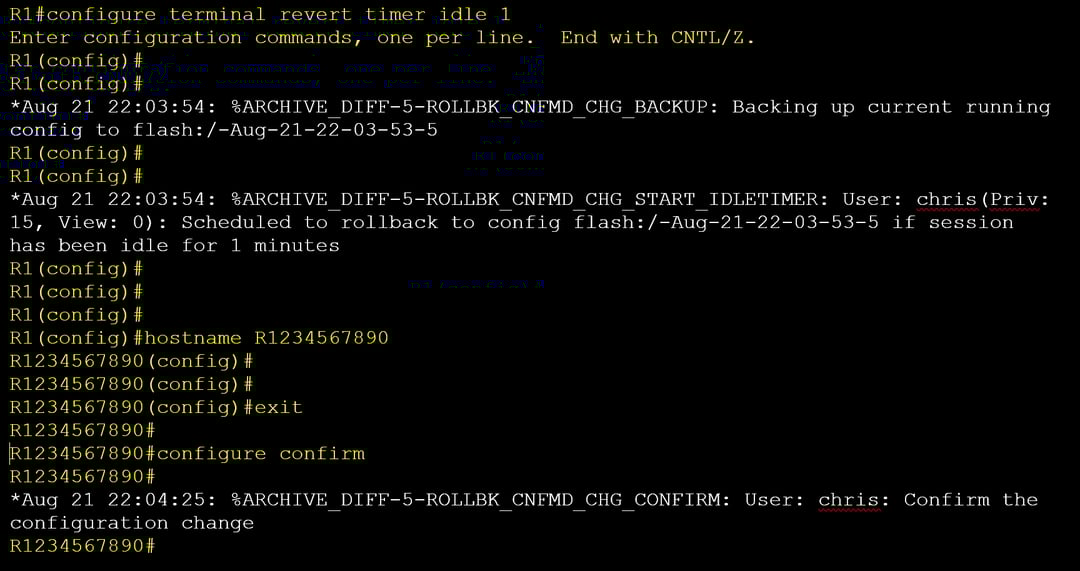 Cisco’s Configuration Rollback Feature